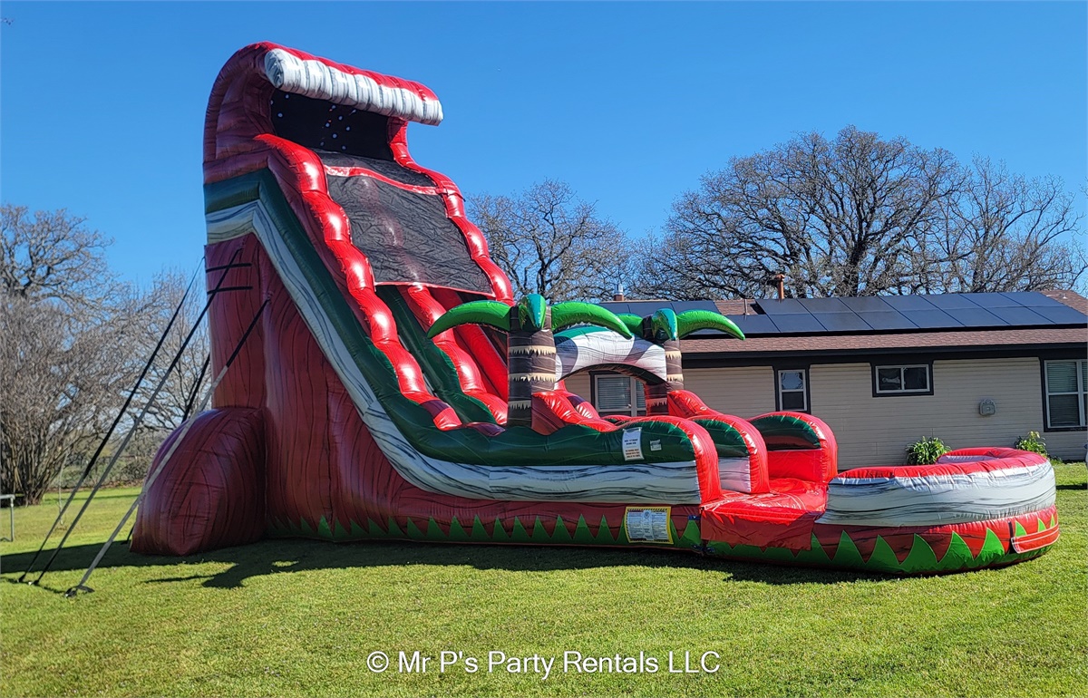 Ruby Crush Tsunami Wet/Dry Slide - 24' Single Lane - Bounce House Rental in Lipan, Fort Worth ...